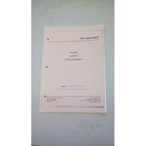DATRON PRC1099A RADIO SET OPERATORS MANUAL; - PRC1099AMSOP
